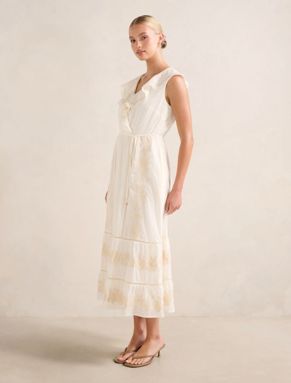 Cassandra Embroidered Midi Dress Vera | Forever New