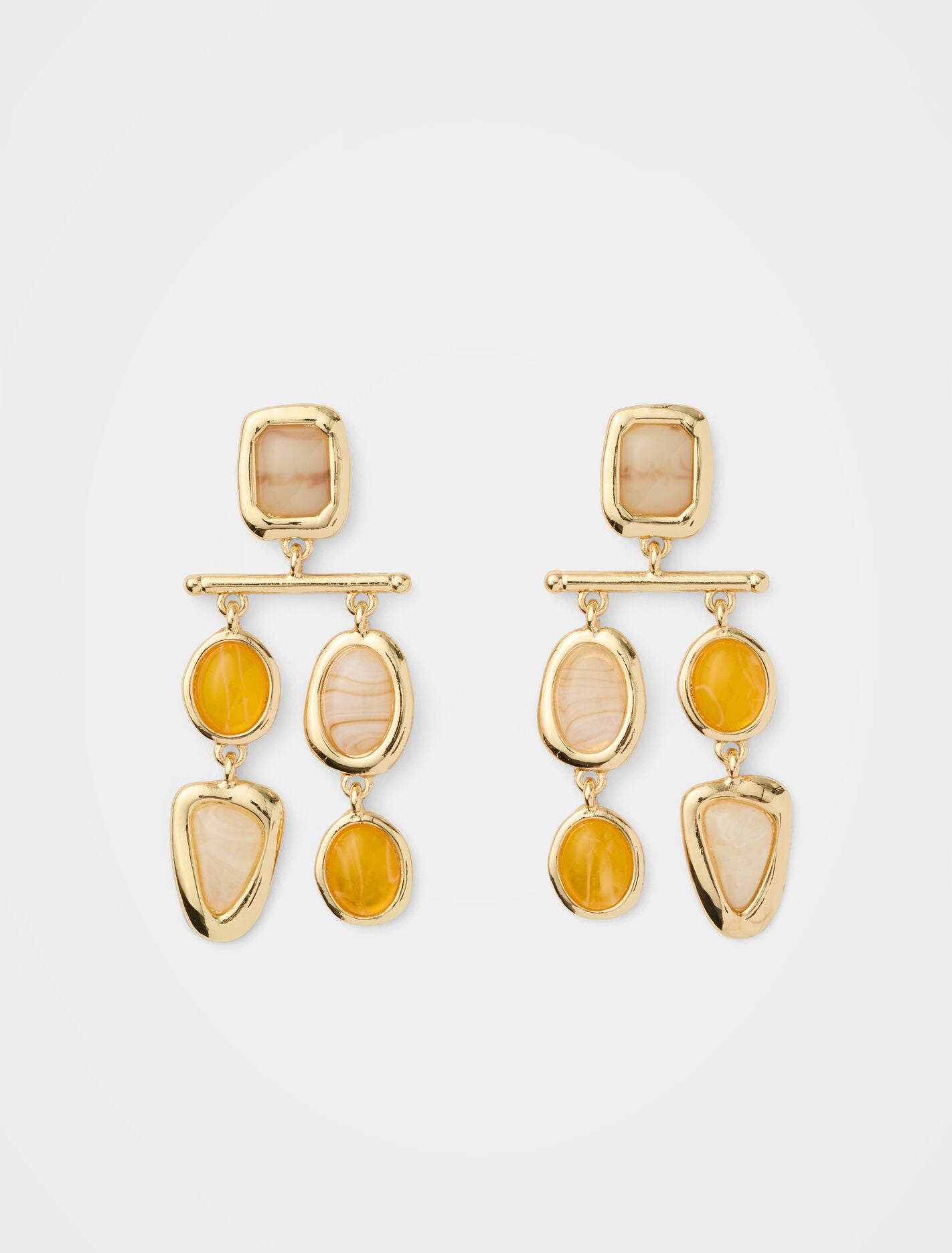 Signature Sylvia Stone Earrings Orange/Sand | Forever New