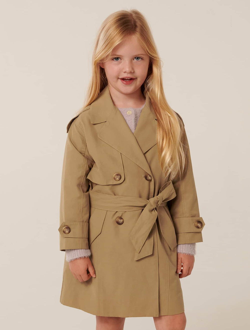 Ilaria Girls Trench Coat French Taupe | Forever New