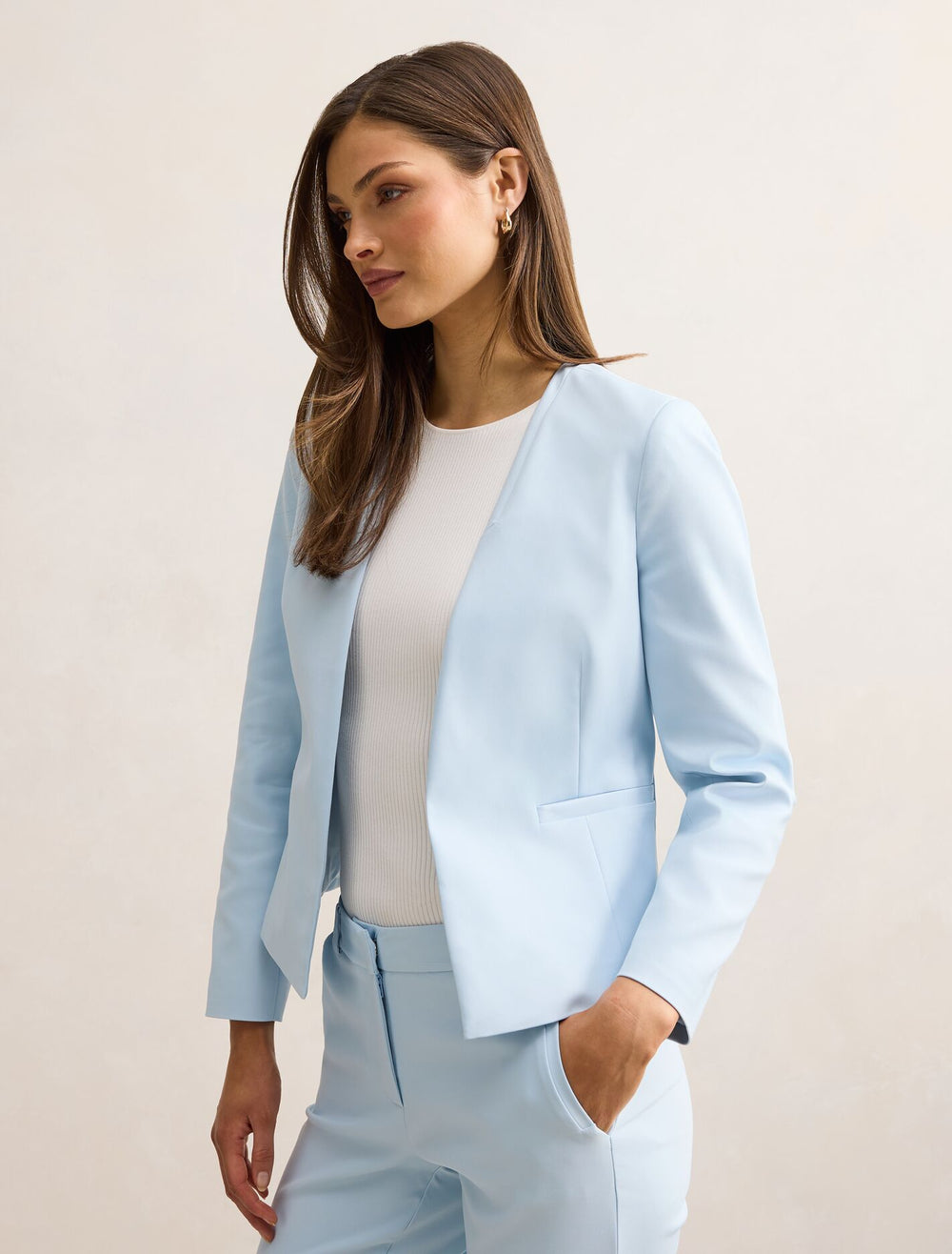 Farrah Fitted Blazer Icy Blue Suit | Forever New