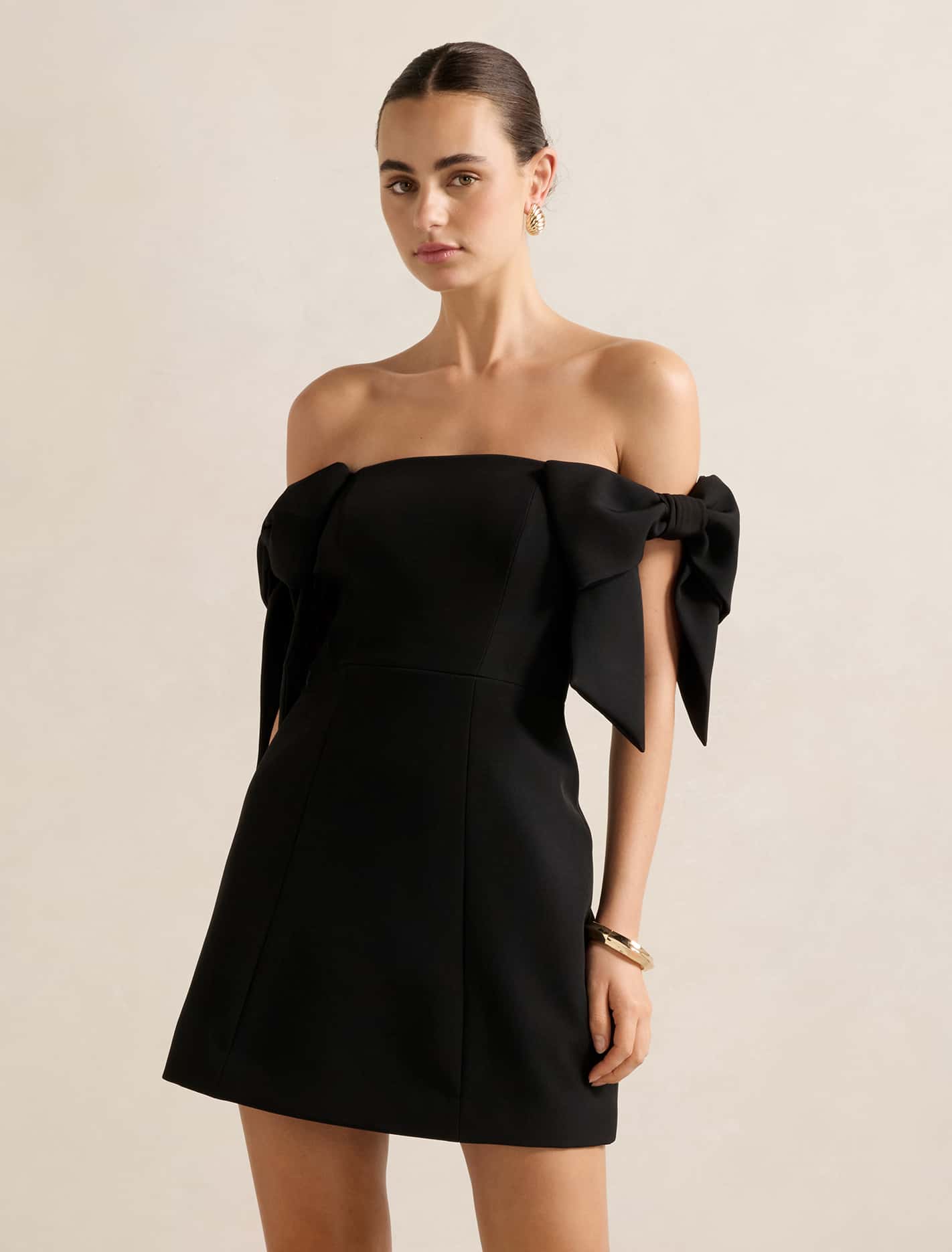 Adalyn Mini Bow Dress Black | Forever New