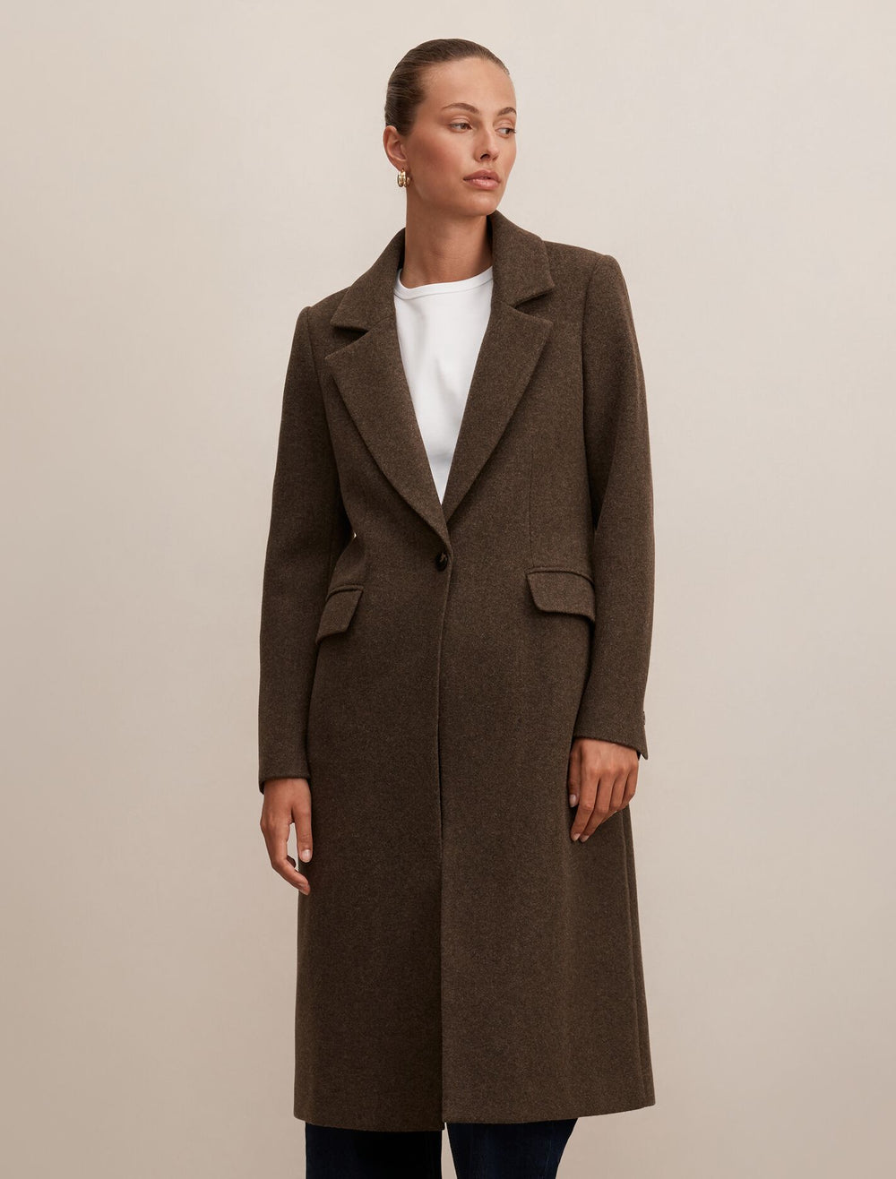 Liana Long Coatigan Chocolate Marle | Forever New