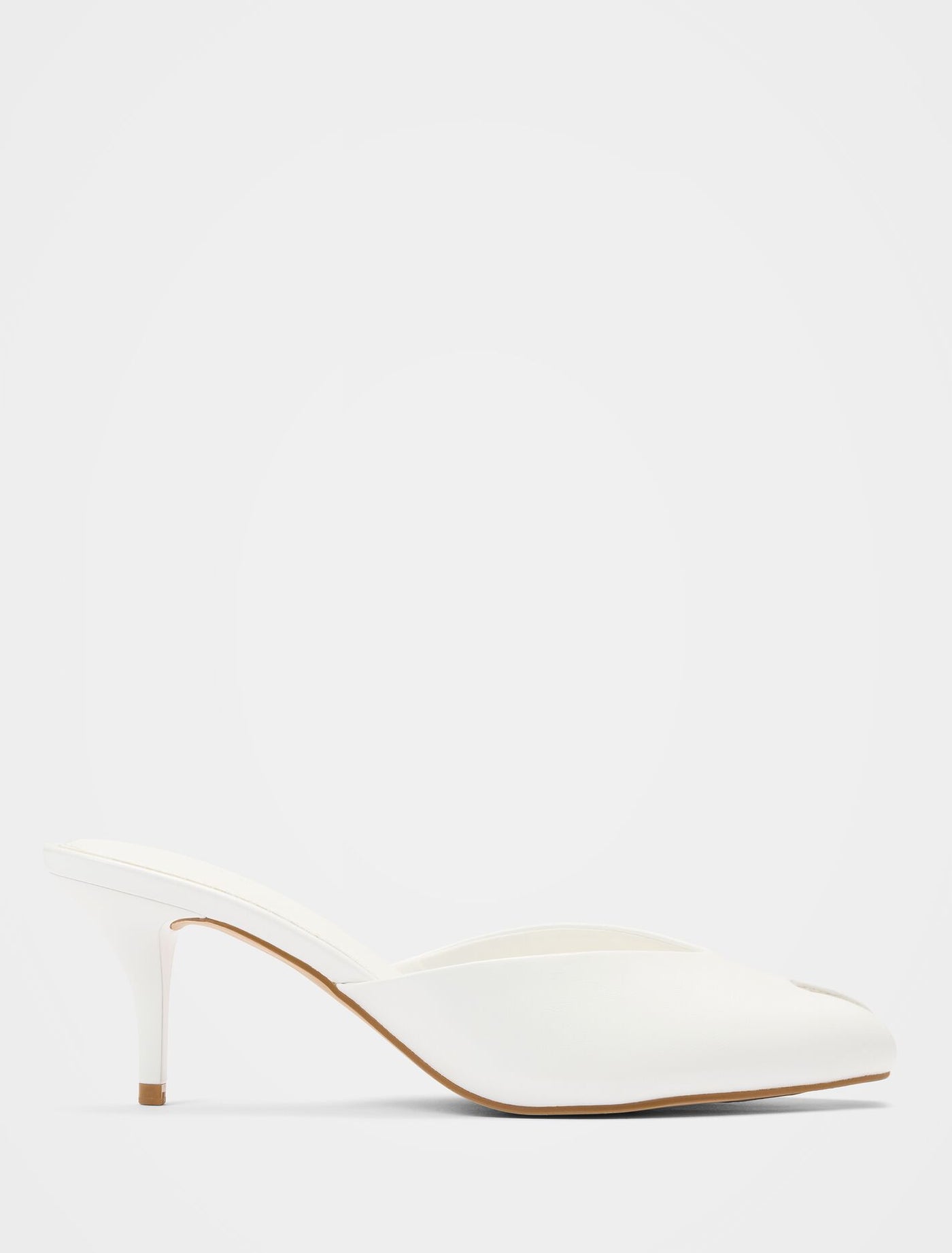 Milly Peep Toe Mule Heel White | Forever New