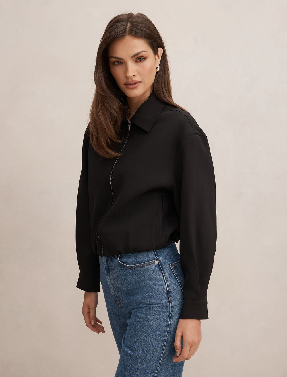 Alexia Top Collar Jacket Black | Forever New