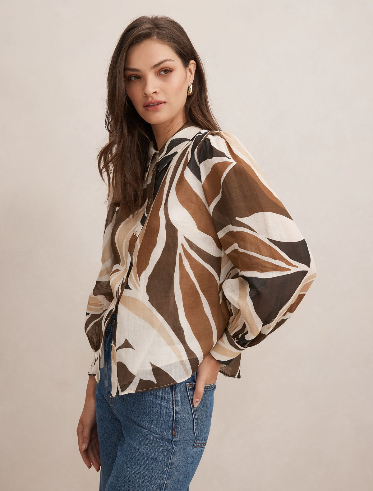 Davina Long Sleeve Blouse Devon Abstract | Forever New