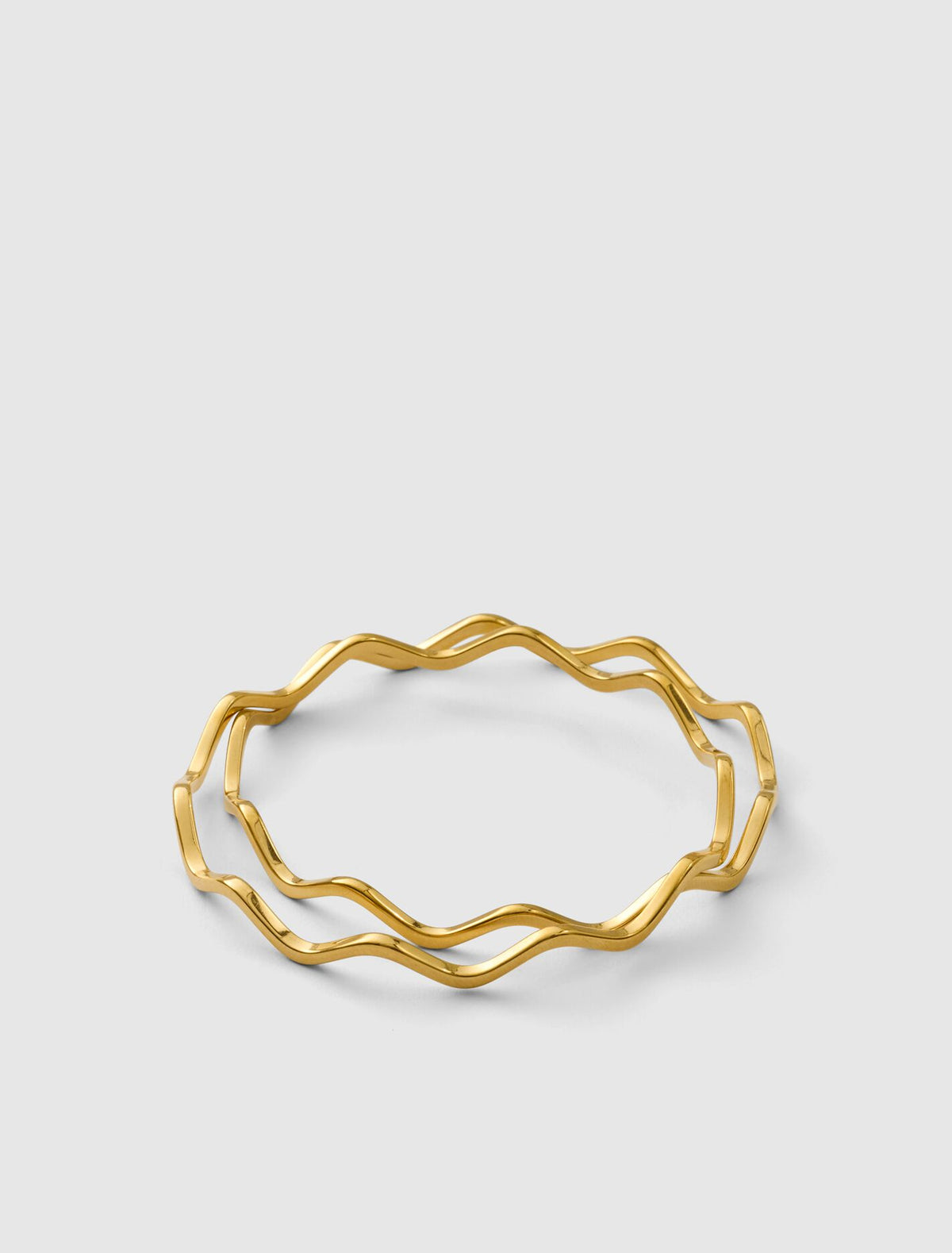 Whitney Wave Bangle 2 Pack Gold Plated | Forever New