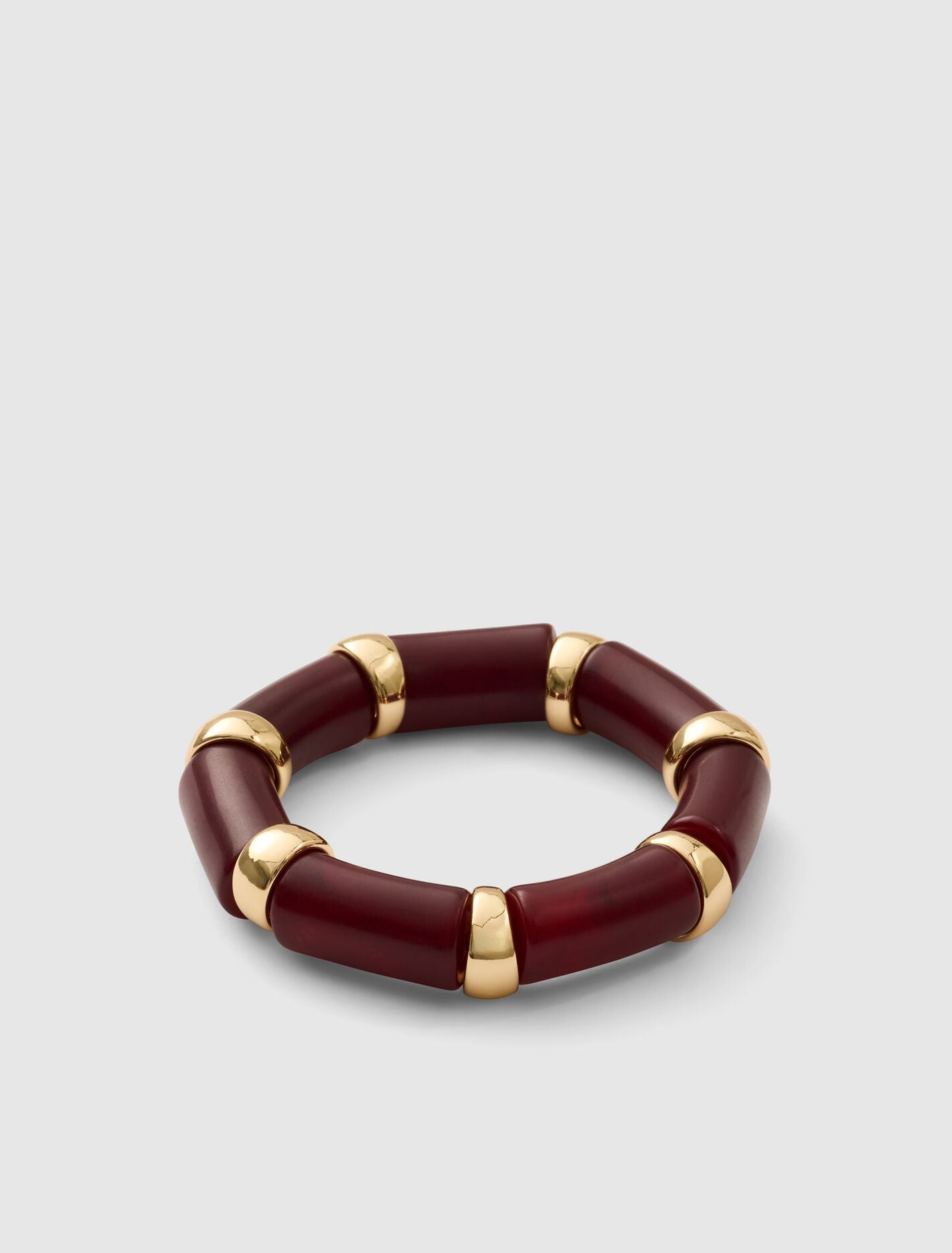 Bonnie Bead Stretch Bangle Red Currant/Gold | Forever New