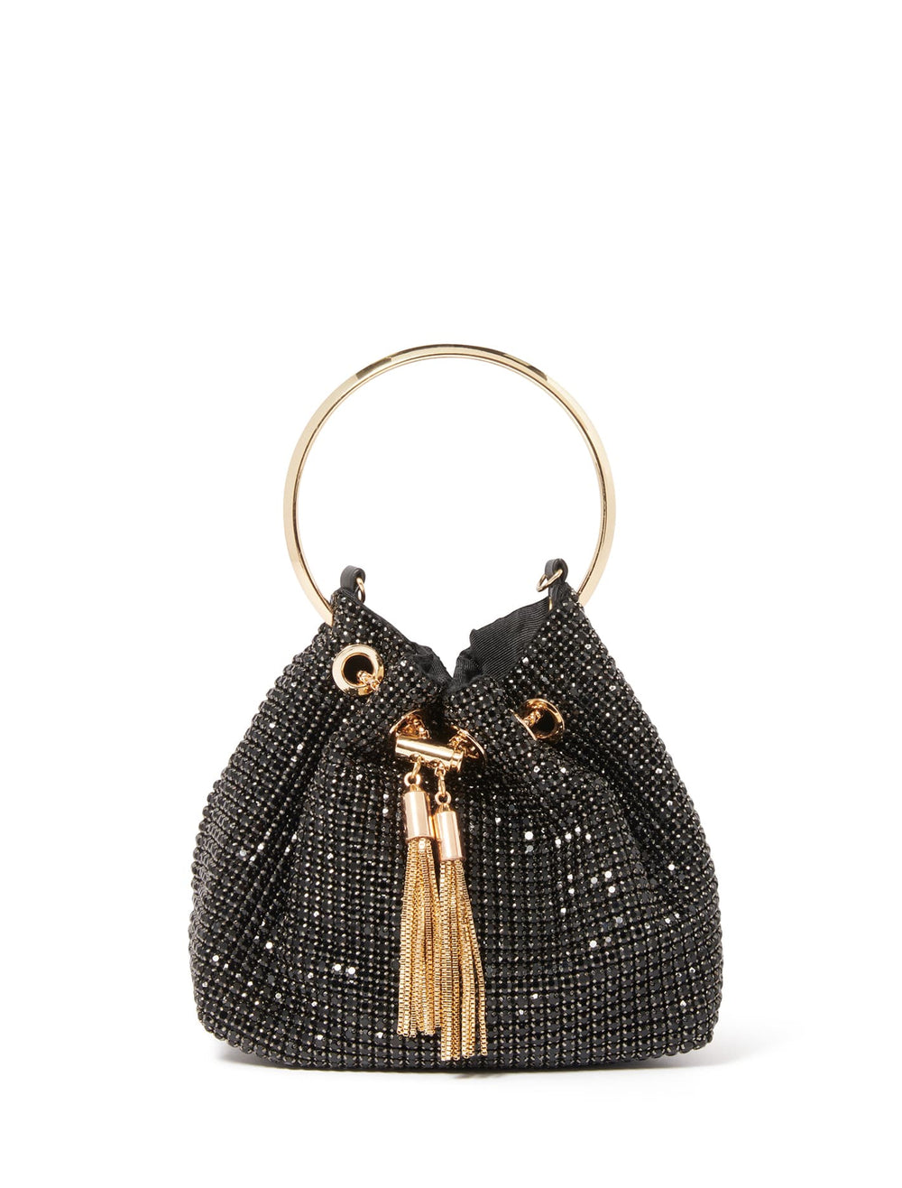 Skylah Sparkle Metal Handle Bag Black | Forever New