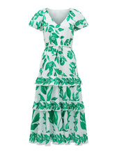 Iris Tiered Ruffle Midi Dress Mint Lantana Floral | Forever New