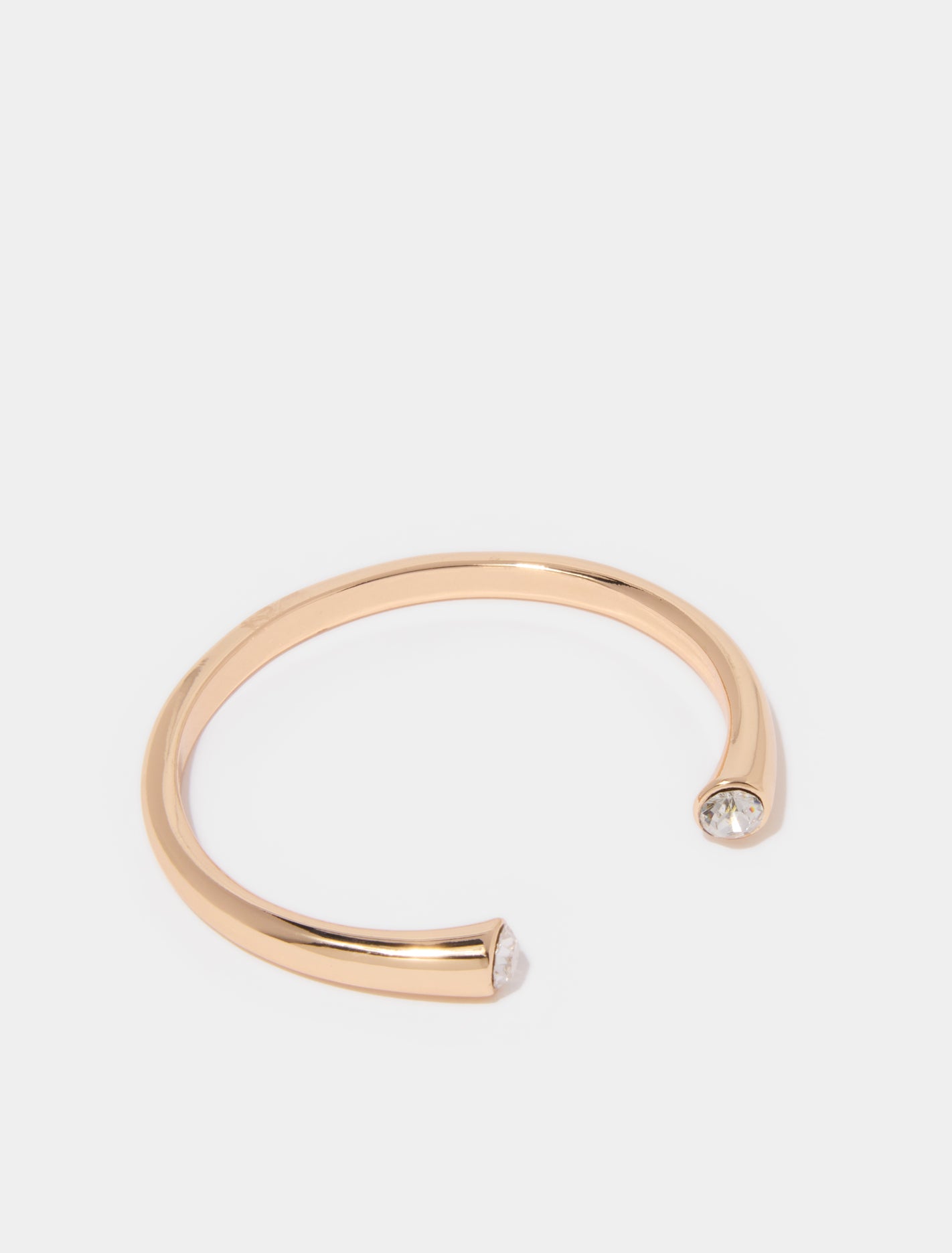 Payton Stone Trim Cuff Bangle Gold/Crystal | Forever New