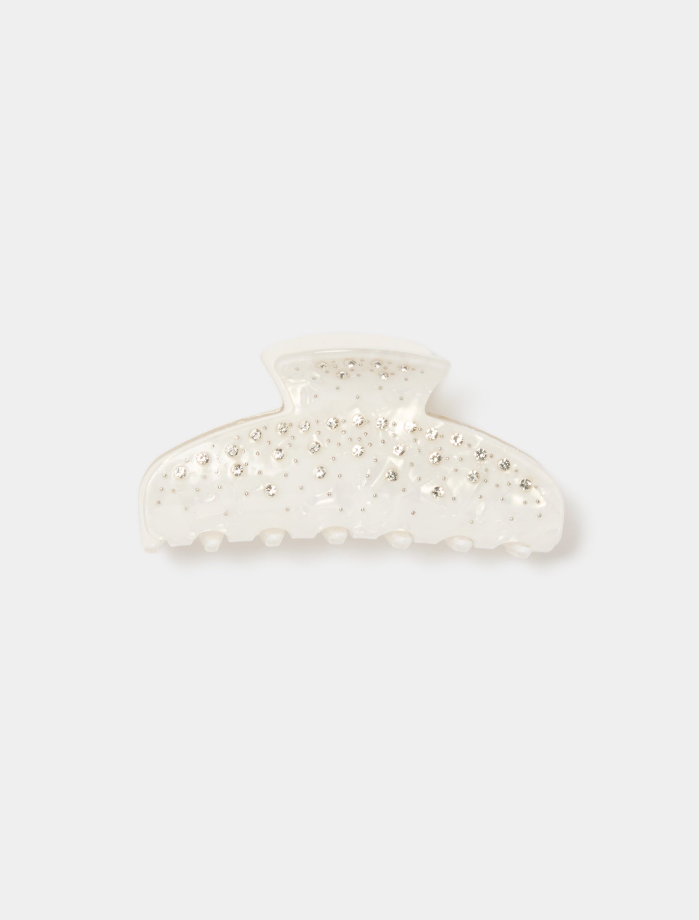 Isobel Stone Acrylic Claw Clip White/Crystal | Forever New