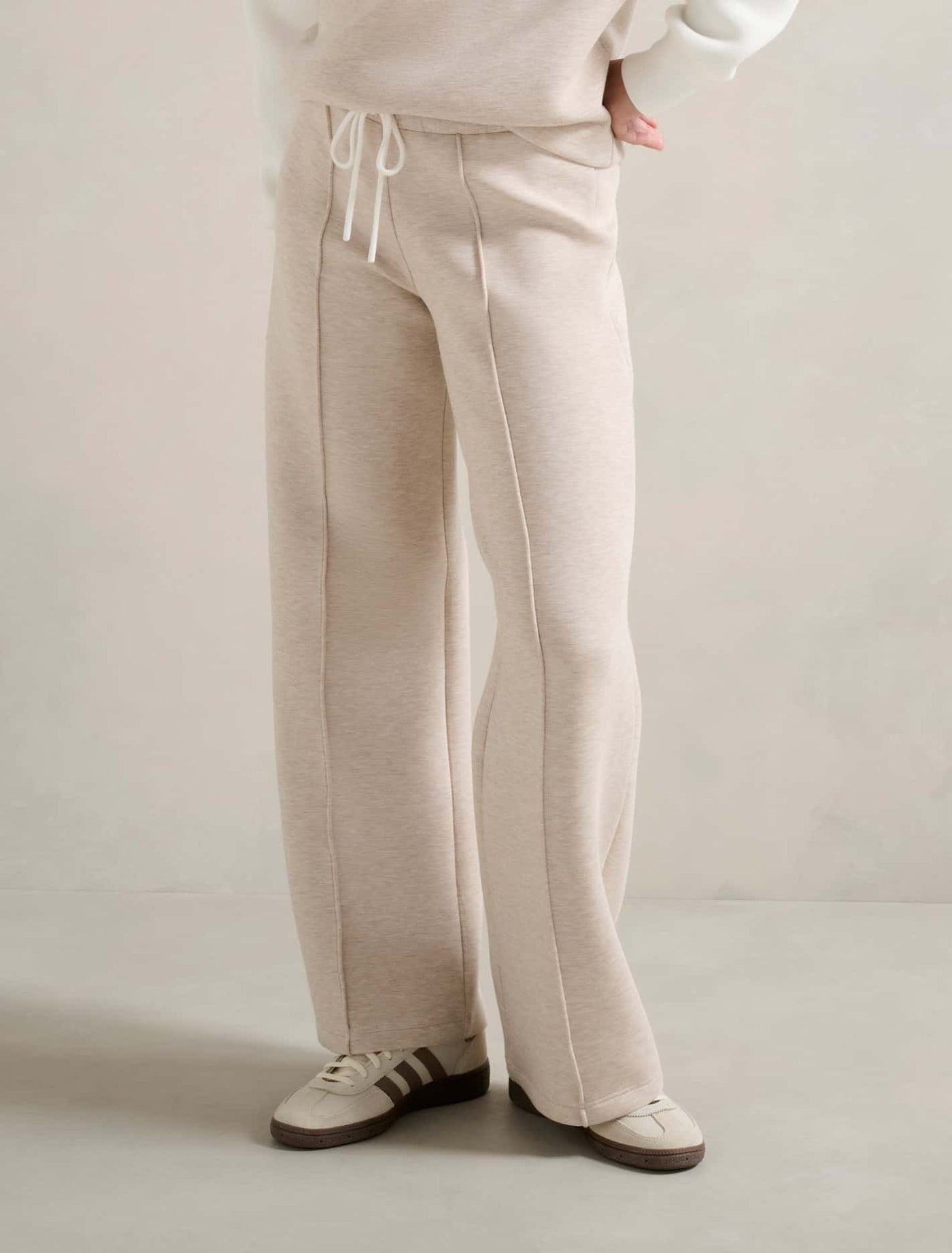 Tiana Wide Leg Track Pants Cream Colour Block | Forever New