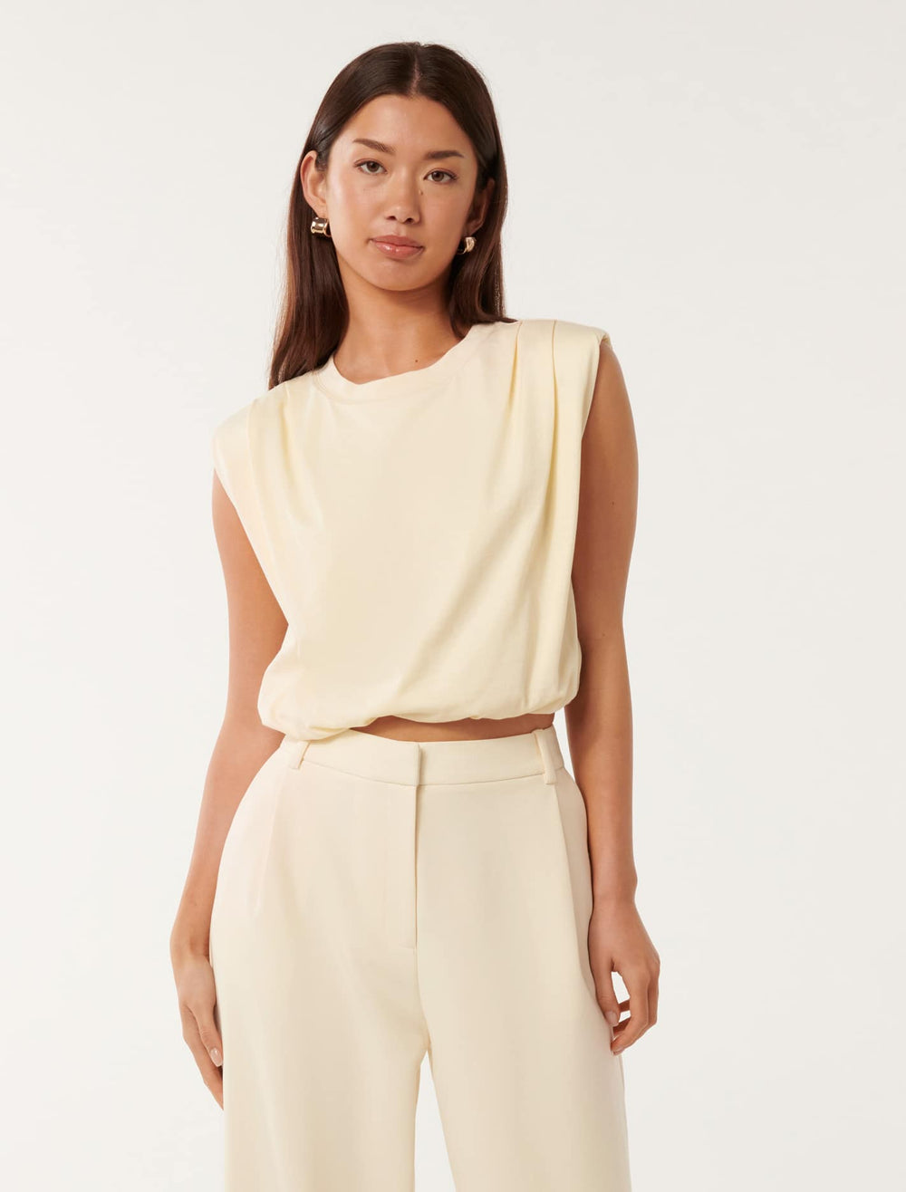 Aimee Bubble Hem T-Shirt Lemon Drop | Forever New