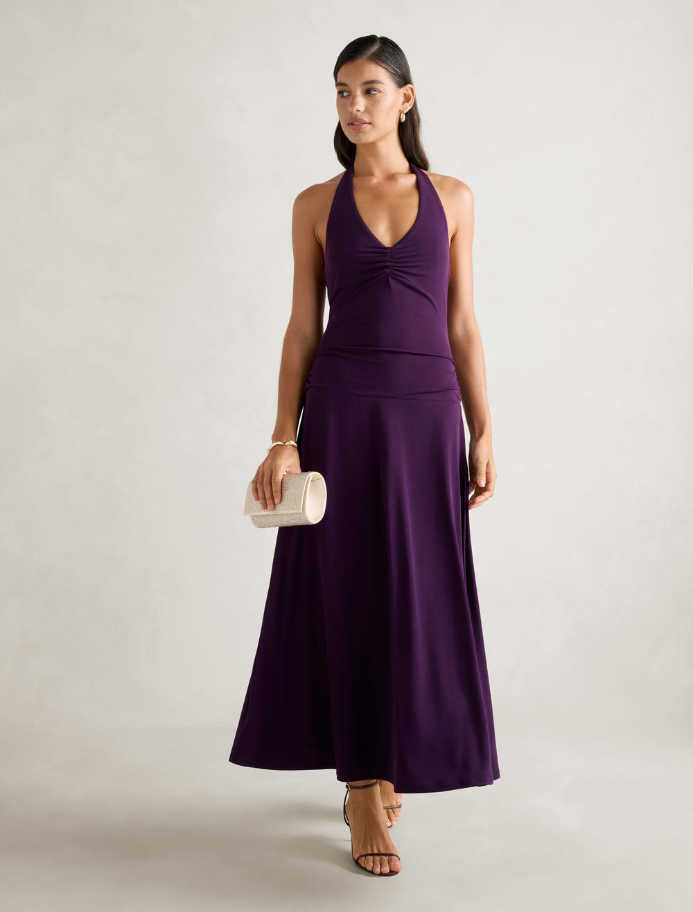 Summer Halter Low Back Dress Royal Amethyst | Forever New