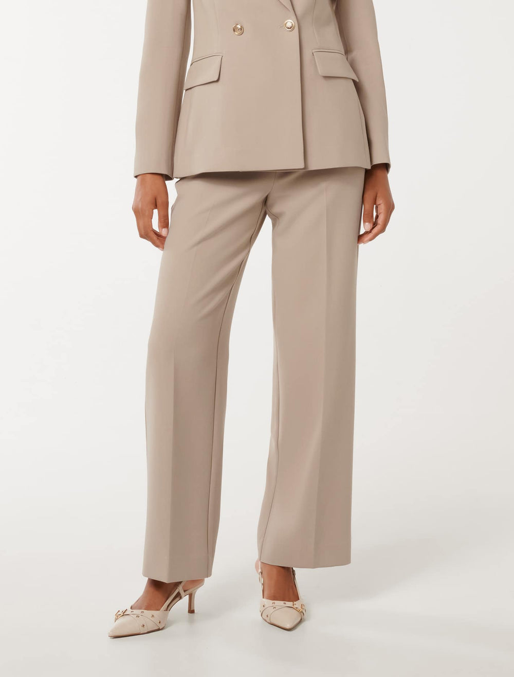 Aries Straight Leg Pants Neutral Suit | Forever New