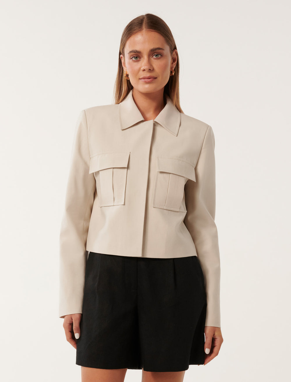 Scarlett Utility Jacket Cream | Forever New
