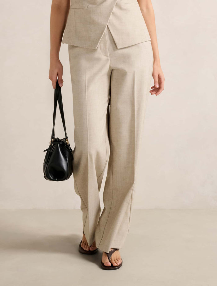 Elora Straight Leg Pants Neutral Suit | Forever New
