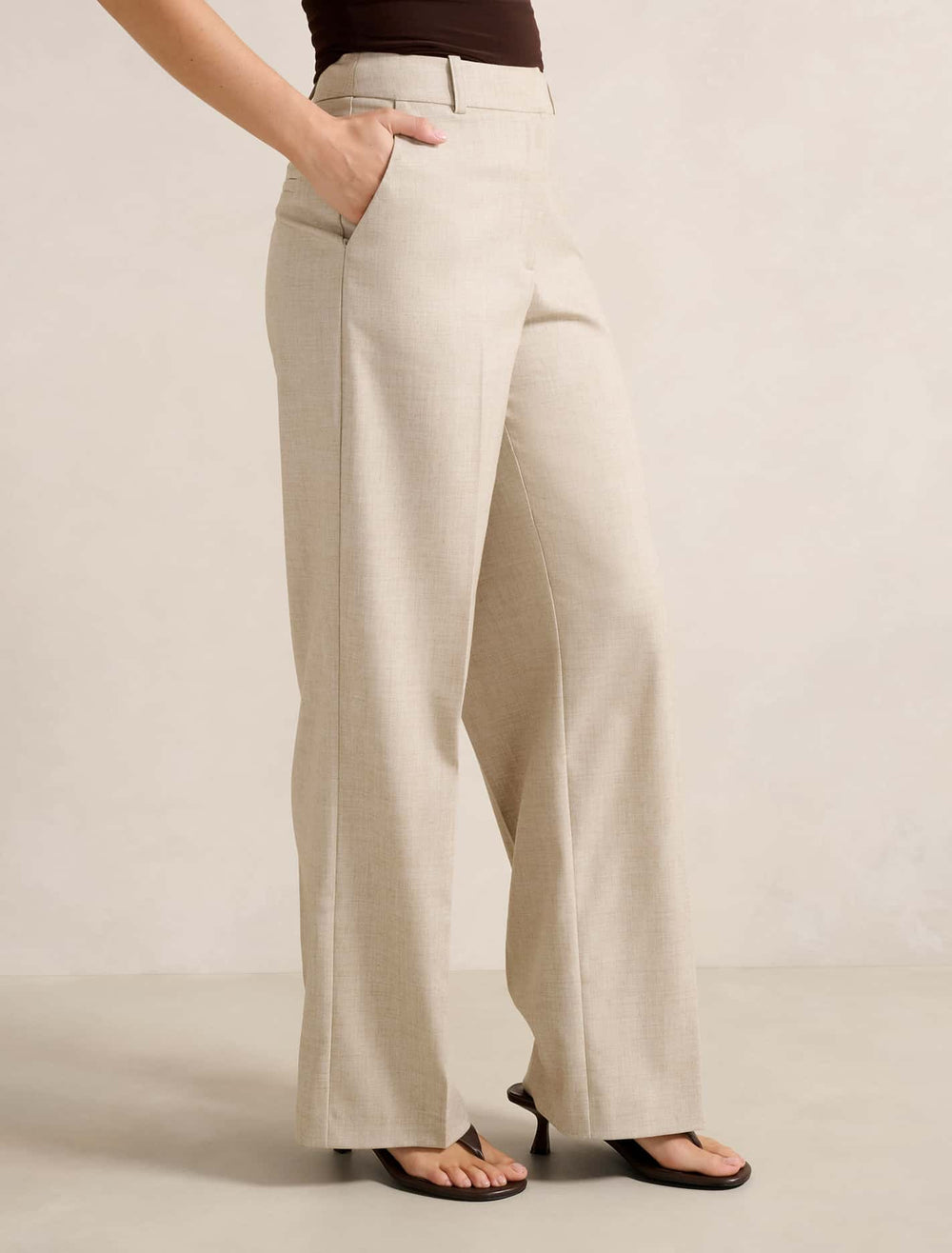 Elora Straight Leg Pants Neutral Suit | Forever New