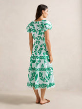 Iris Tiered Ruffle Midi Dress Mint Lantana Floral | Forever New